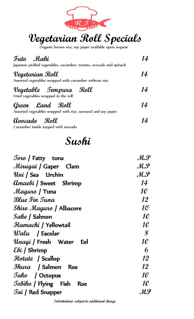 Flippable Menu | RJS Asian Fusion
