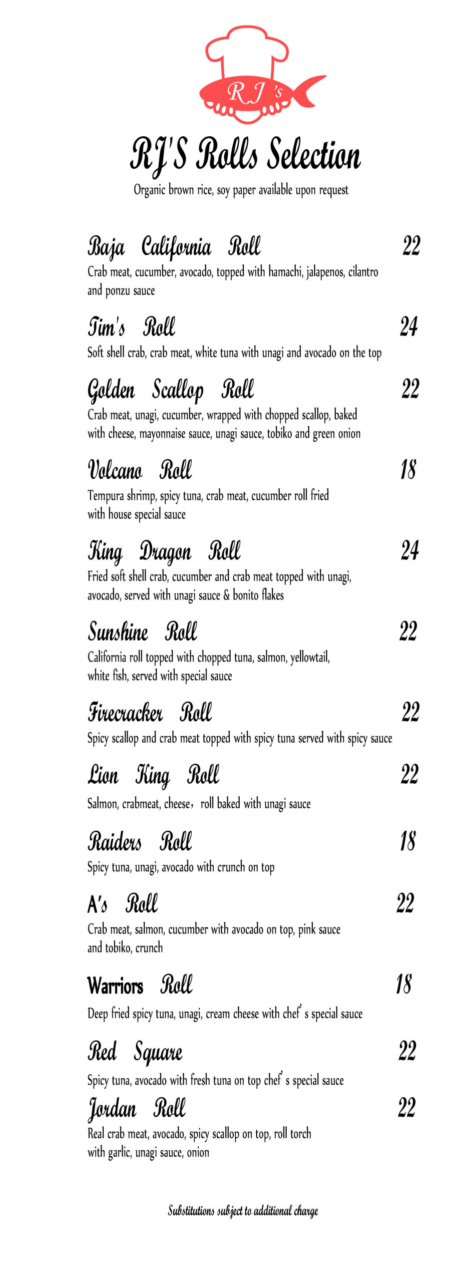 Flippable Menu | RJS Asian Fusion