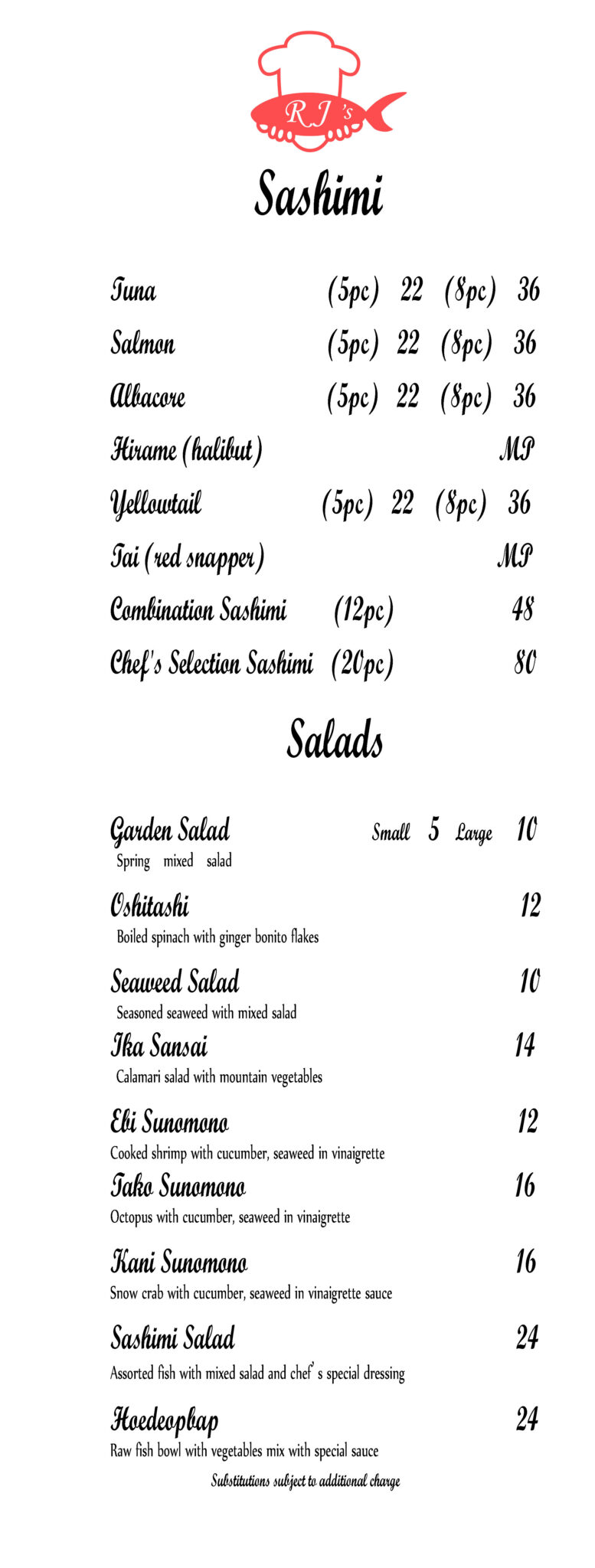 Flippable Menu | RJS Asian Fusion