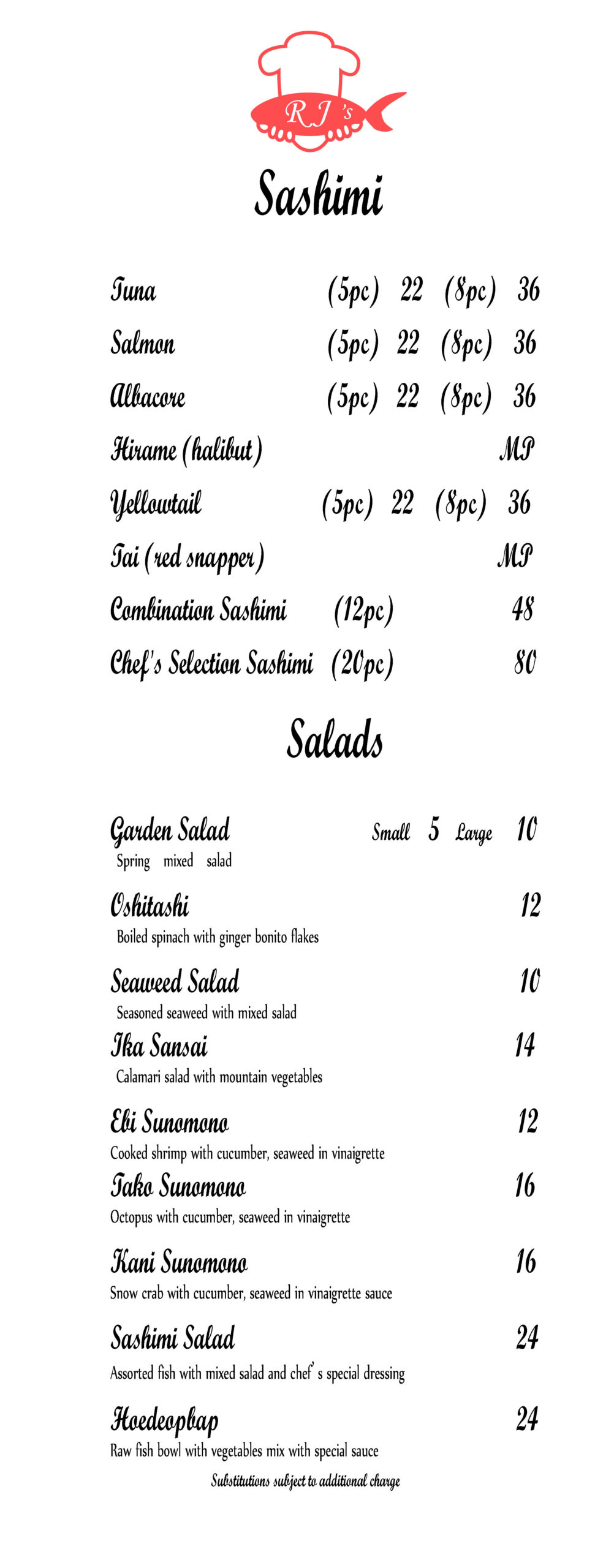 Flippable Menu | RJS Asian Fusion